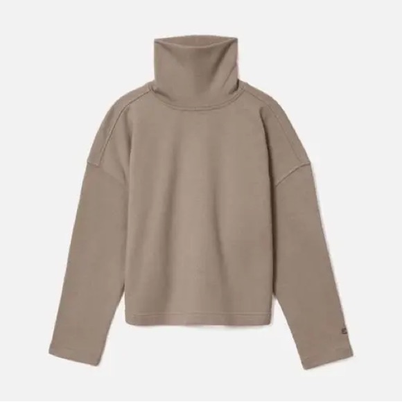 Everlane | Tops | Everlane Turtleneck Sweatshirt In Mocha Organic Cotton Small | Poshmark